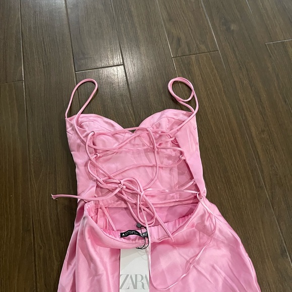 Zara | Dresses | Zara Pink New Lace Back Dress | Poshmark